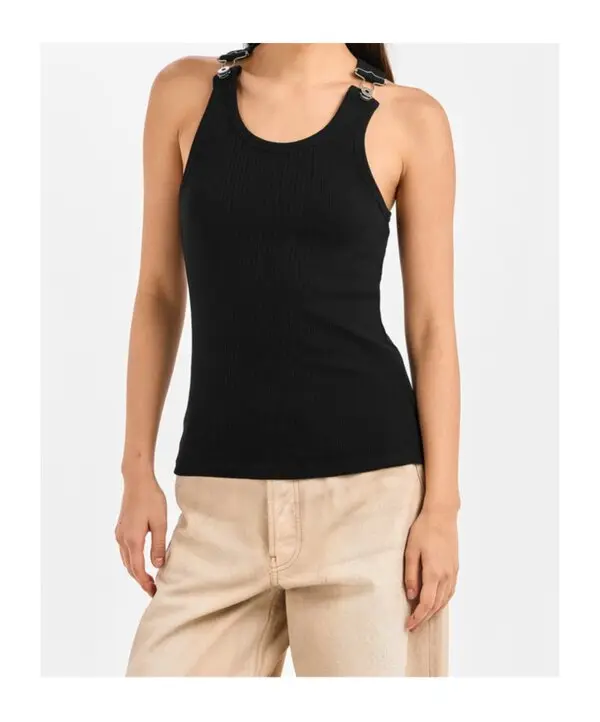 JEAN PAUL GAULTIER Ribbed Knit Vest With Hardware Detail