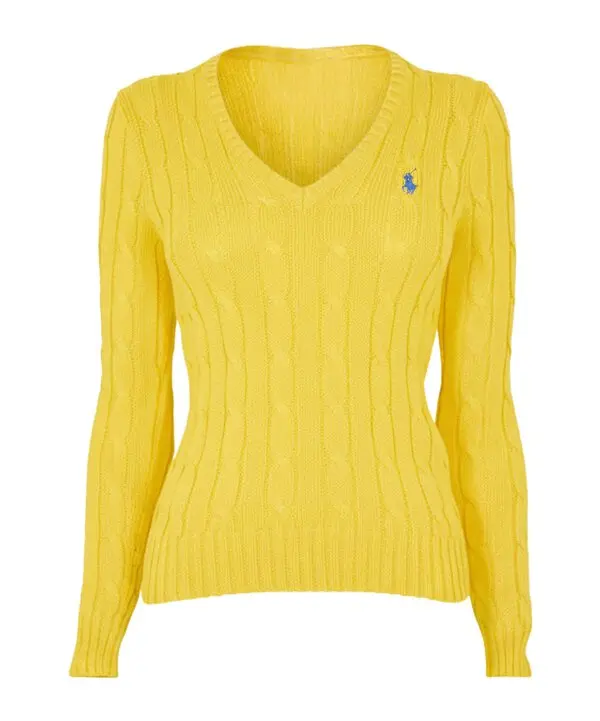 Polo Ralph Lauren Cable-knit V-neck Jumper - Yellow