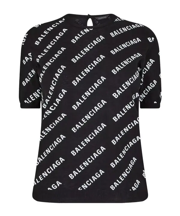 Balenciaga Crew Neck Printed Short-sleeved T-shirt