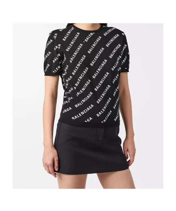 Balenciaga Crew Neck Printed Short-sleeved T-shirt