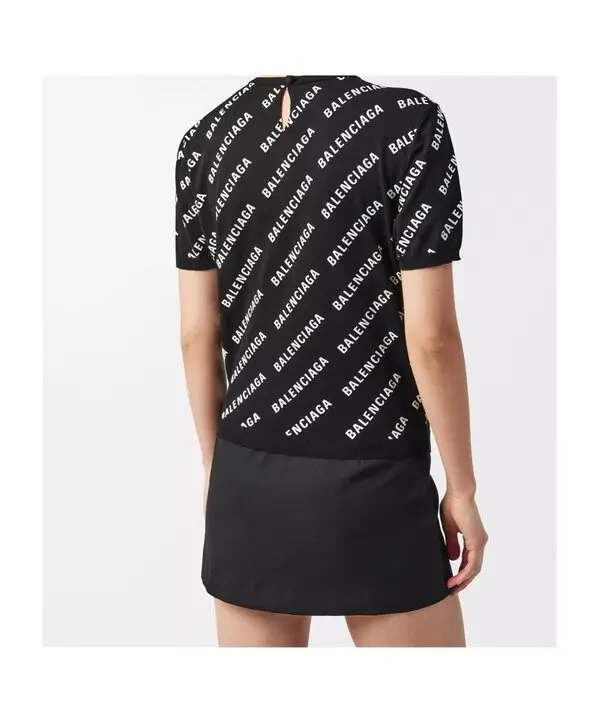 Balenciaga Crew Neck Printed Short-sleeved T-shirt