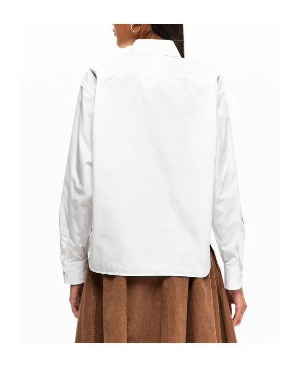 Max Mara Long-sleeved Shirt With Embroidered Details - White