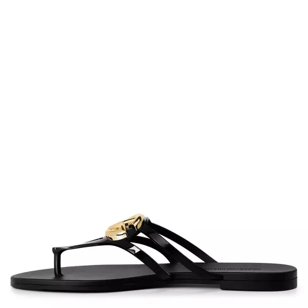 Dolce & Gabbana Logo Thong Sandals - Black