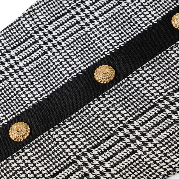 Balmain Plaid Knit Mini Dress