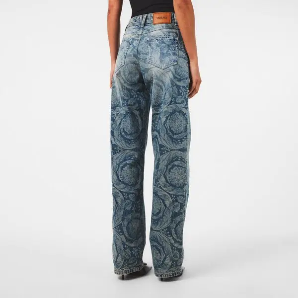 Versace Wide-leg Jeans With Branded Hardware