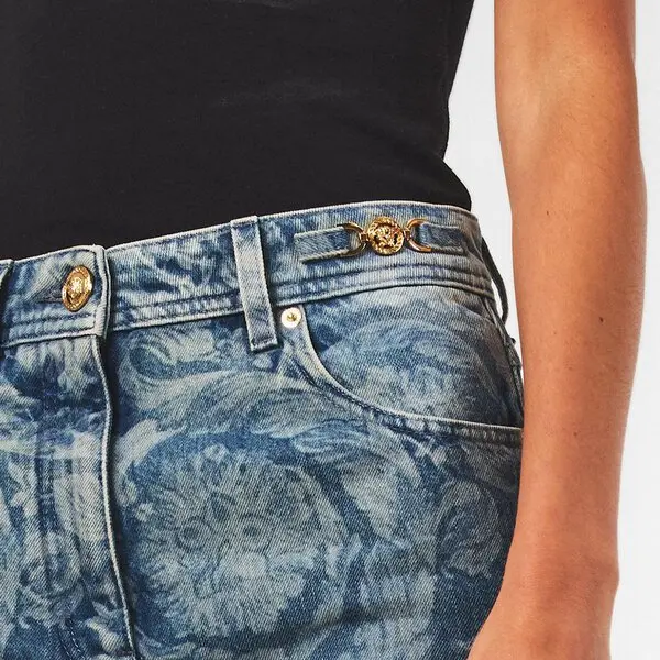 Versace Wide-leg Jeans With Branded Hardware