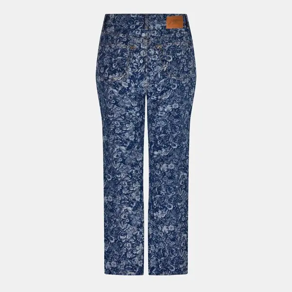 GANNI High-waisted Straight-leg Jeans With Animal Print