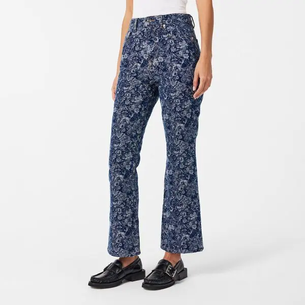 GANNI High-waisted Straight-leg Jeans With Animal Print