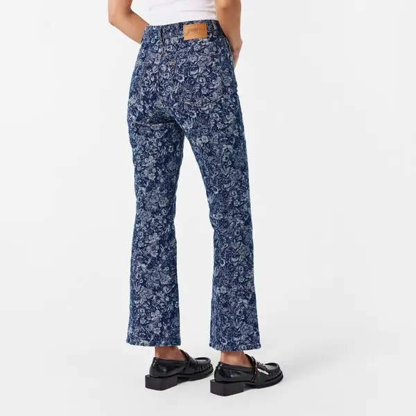 GANNI High-waisted Straight-leg Jeans With Animal Print