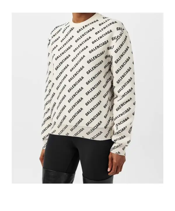 Balenciaga All Over Logo Crewneck Jumper