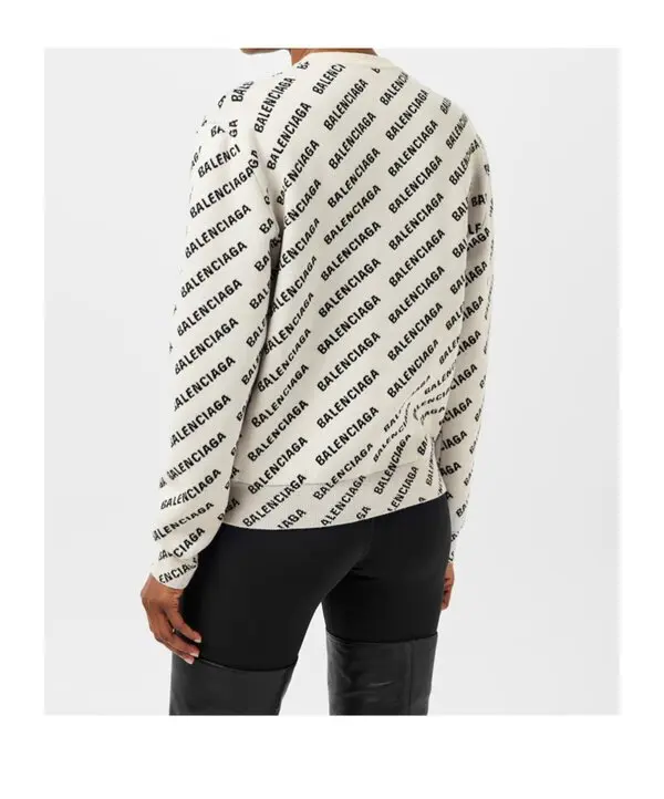 Balenciaga All Over Logo Crewneck Jumper