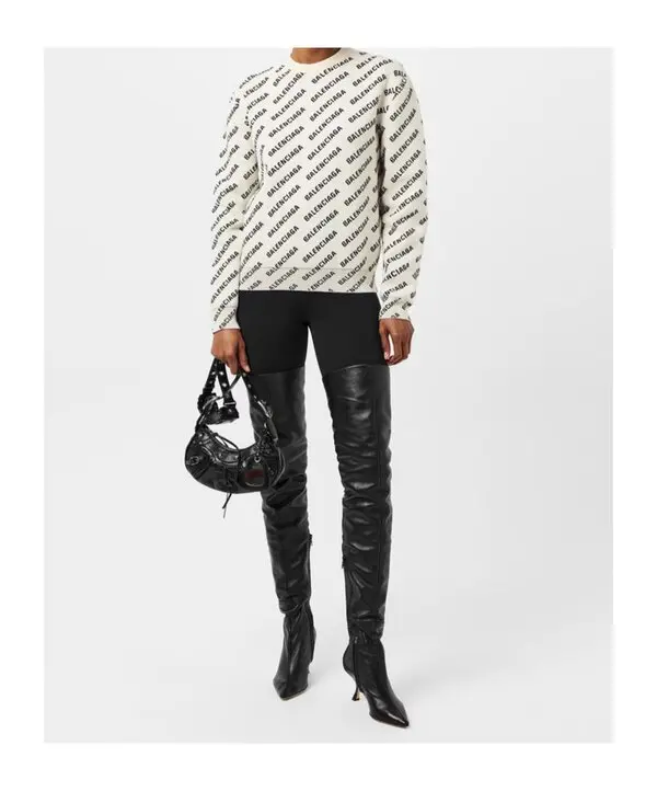 Balenciaga All Over Logo Crewneck Jumper