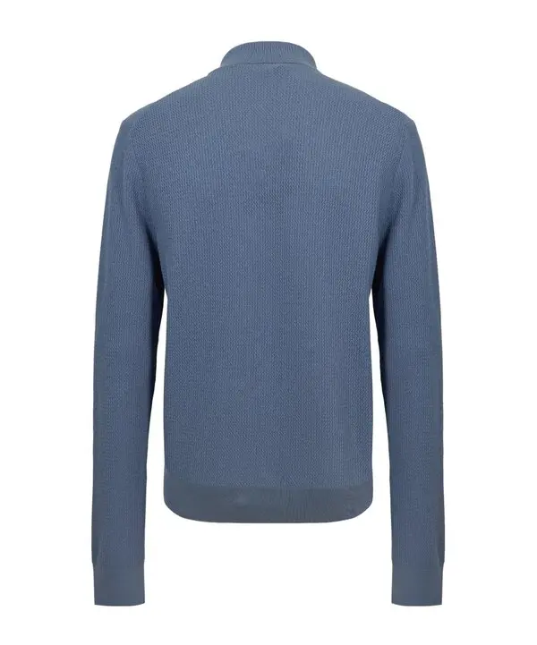 Dolce & Gabbana Vertical Rib Knit Polo Shirt