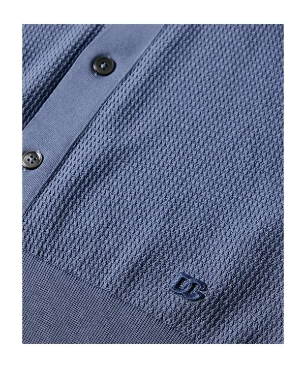 Dolce & Gabbana Vertical Rib Knit Polo Shirt