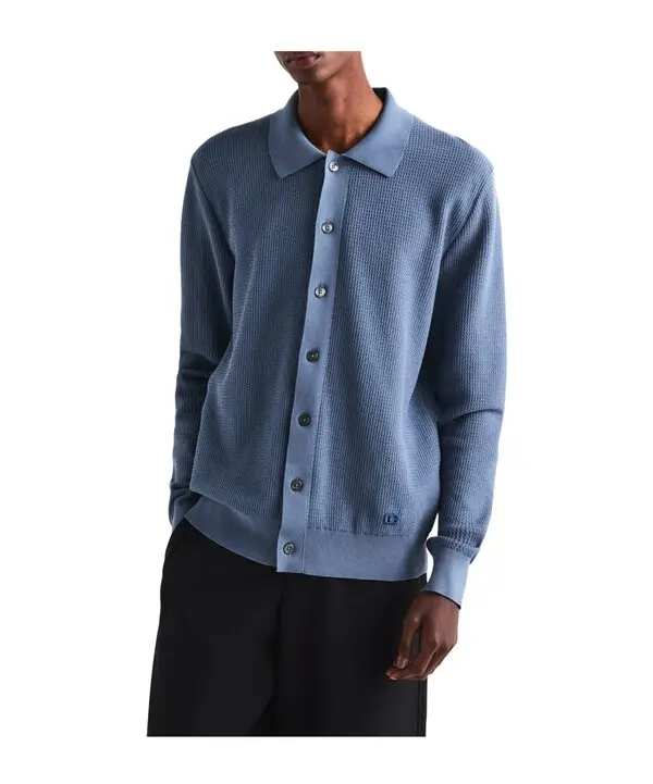 Dolce & Gabbana Vertical Rib Knit Polo Shirt