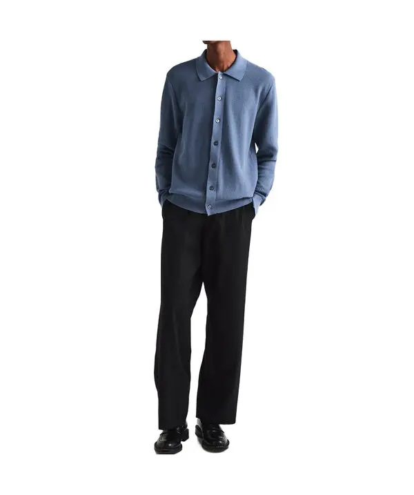 Dolce & Gabbana Vertical Rib Knit Polo Shirt
