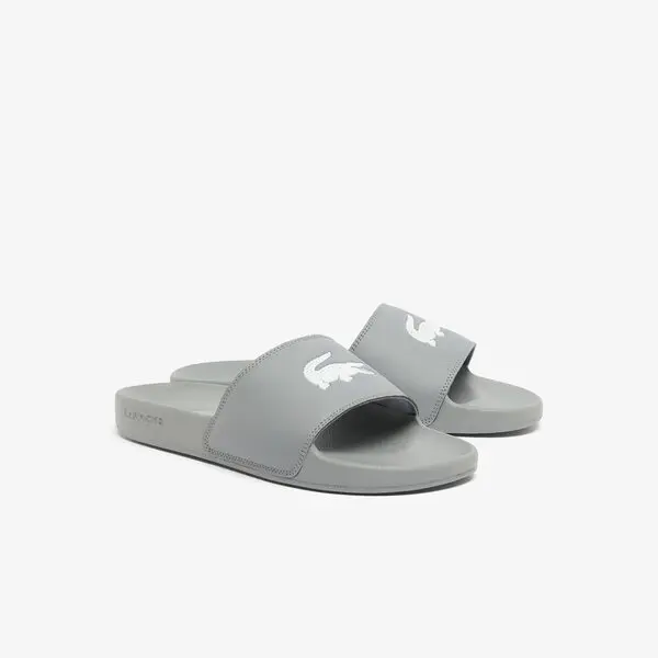 Lacoste Open Toe Pool Slippers With Logo Detail