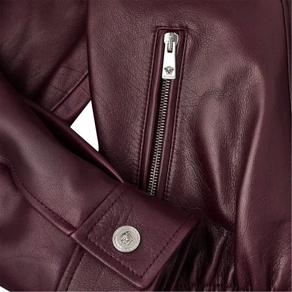 Versace Zip Pocket Leather Jacket