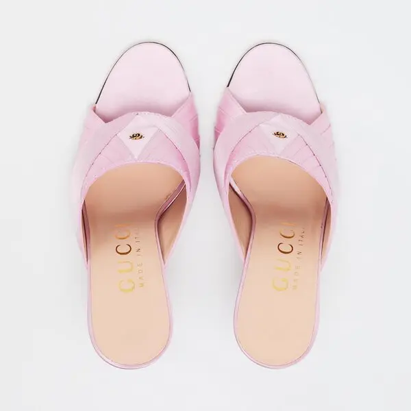 Gucci Satin Strappy Heeled Sandals