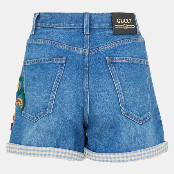 Gucci Embroidered Denim Shorts