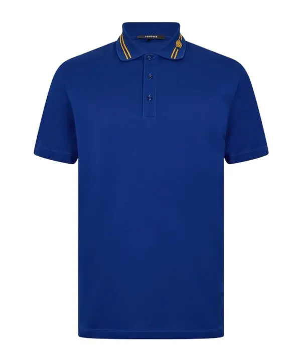 Versace Medusa Short Sleeve Polo Shirt - Blue