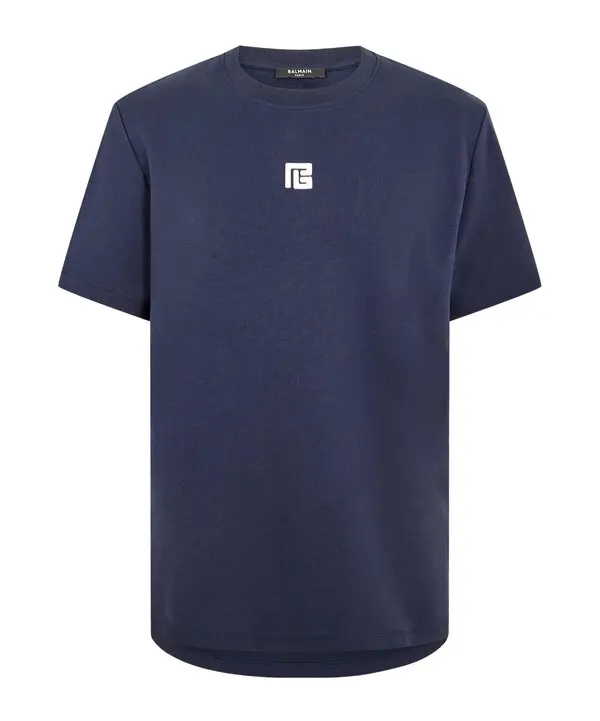 Balmain Logo Short-sleeved T-shirt - Blue
