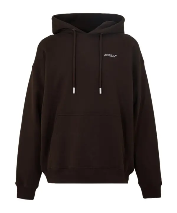 Off-White Hoodie With Twill Pattern