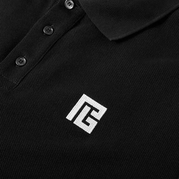 Balmain Classic Solid Color Polo Short Sleeve - Black