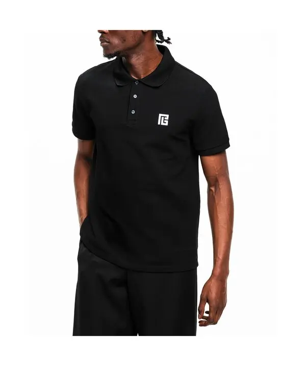 Balmain Classic Solid Color Polo Short Sleeve - Black