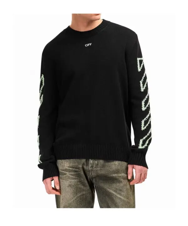 Off-White Diagonal Arrow Crew Neck Jumper
