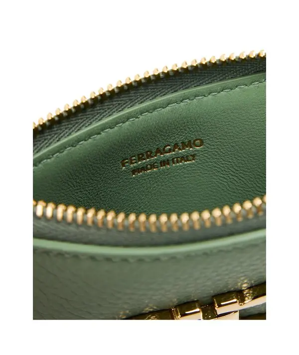 FERRAGAMO Leather Zipper Card Holder