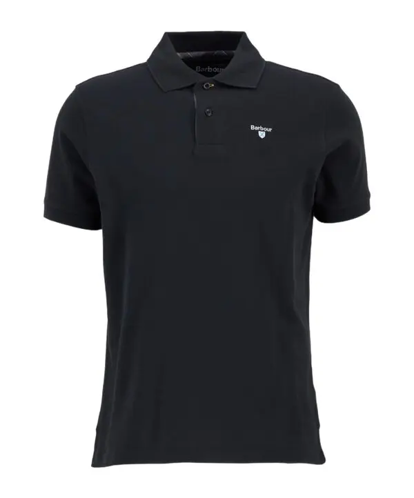 Barbour Tartan Pique Polo Shirt - Black