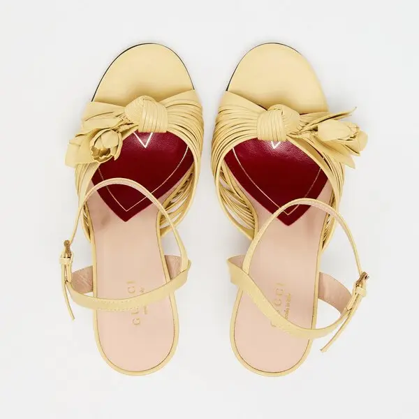 Gucci Embellished High Heel Sandals - Nude