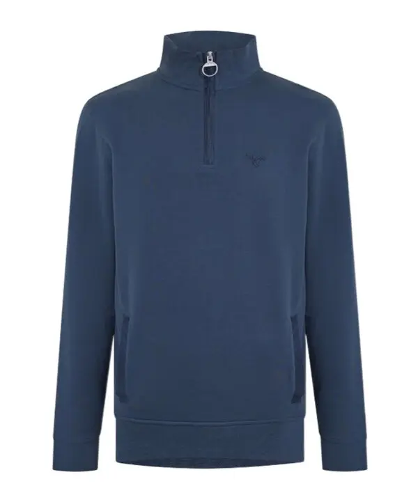 Barbour Long-sleeved Stand-up Collar Sweatshirt - Navy