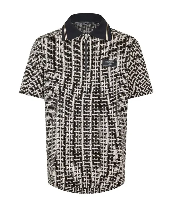Balmain Logo Short Sleeve Polo Shirt