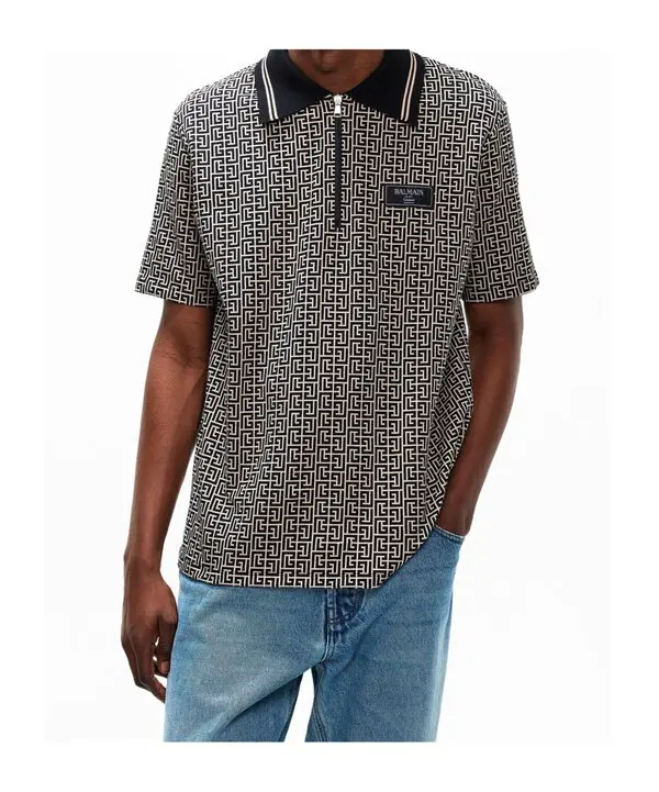 Balmain Logo Short Sleeve Polo Shirt