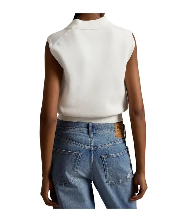 Polo Ralph Lauren Sleeveless Collared Cropped Polo Shirt