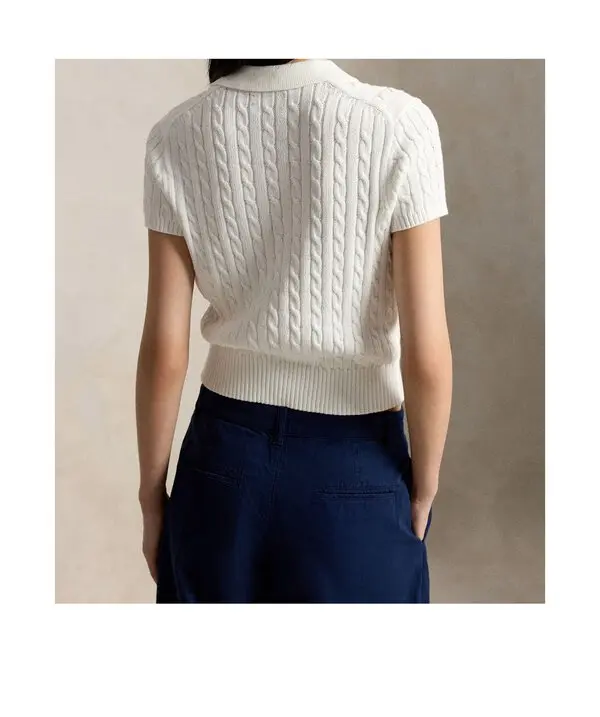 Polo Ralph Lauren Cable Knit Short Sleeve Polo Shirt