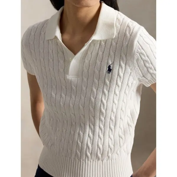 Polo Ralph Lauren Cable Knit Short Sleeve Polo Shirt