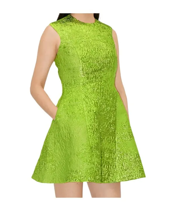 Stine Goya Sleeveless A-line Mini Dress With Metallic Pattern