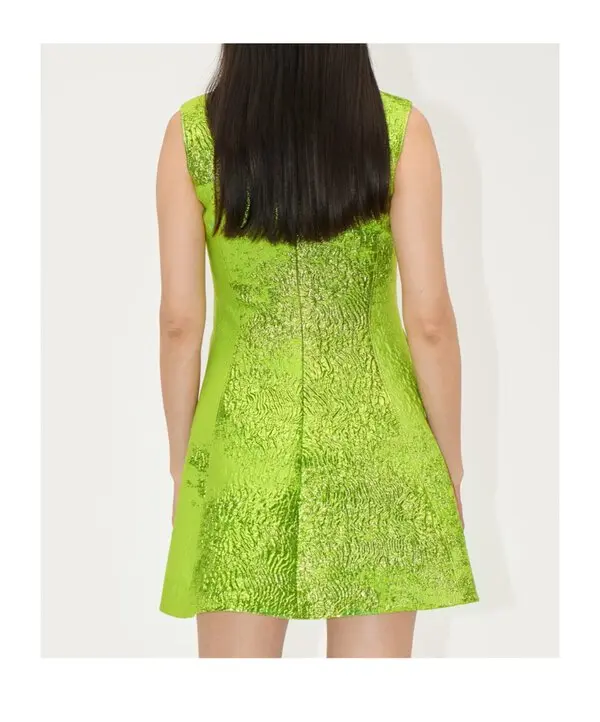 Stine Goya Sleeveless A-line Mini Dress With Metallic Pattern