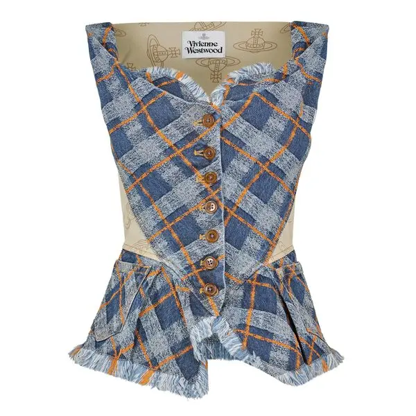 VIVIENNE WESTWOOD A Plaid Print Vest - Blue