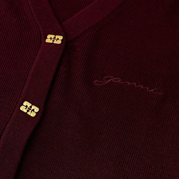 GANNI Cropped Knit Cardigan