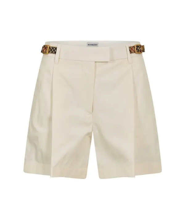 Burberry Tailored Pleated Shorts With Signature Print Belt