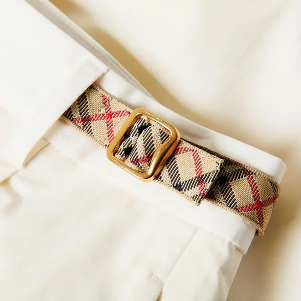 Burberry Tailored Pleated Shorts With Signature Print Belt
