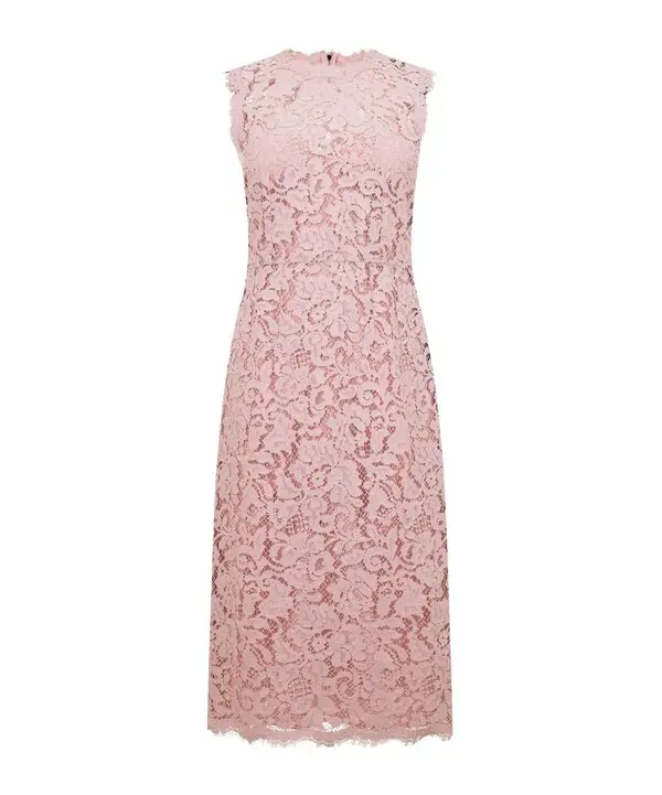 Dolce & Gabbana Floral Lace Midi Dress