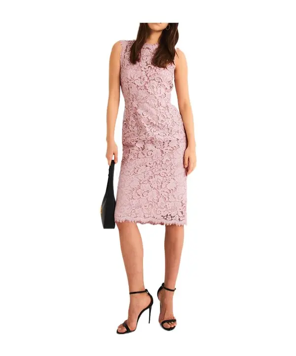 Dolce & Gabbana Floral Lace Midi Dress