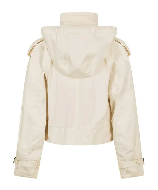 Burberry Softshell Zip-up Jacket With Stand Collar And Hood
