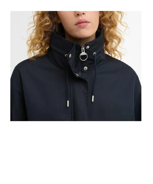 Barbour Showerproof Jacket With Stand Collar And Studded Placket