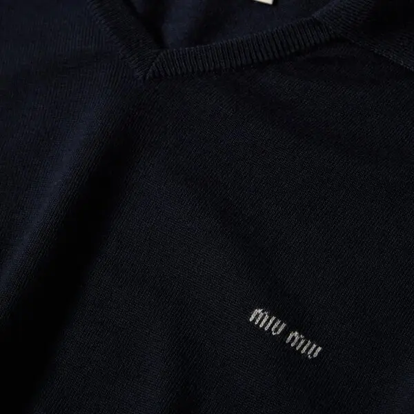 Miu Miu Knitted Long Sleeve Polo Shirt
